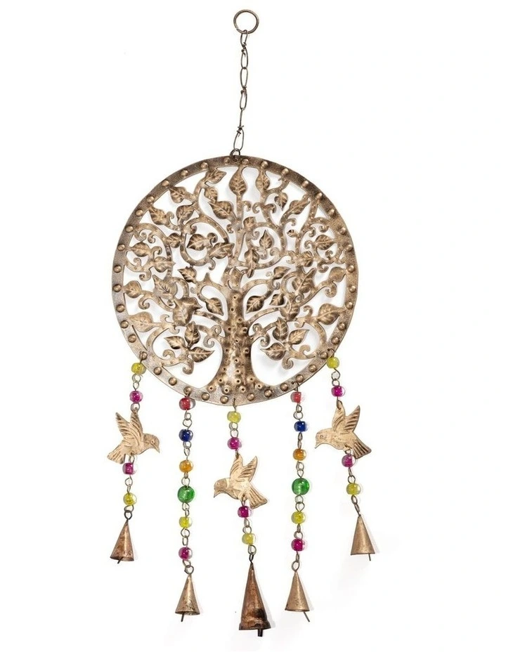 Willow & Silk Handcrafted Tree Of Life With Birds Whimsical Beads ...