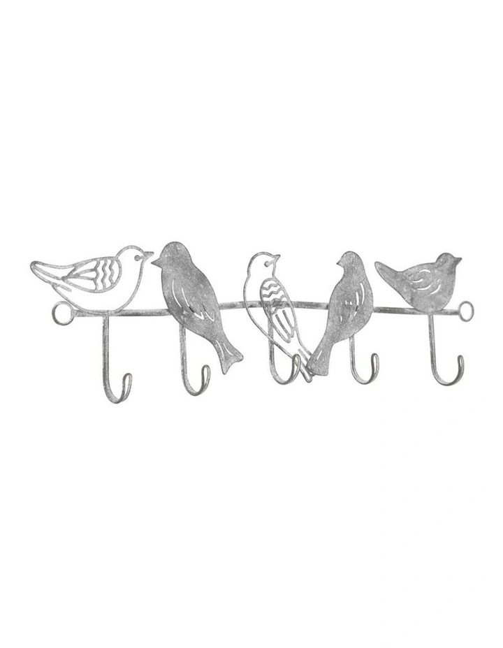 Willow & Silk 5 Hook Wall Hanging Wire Coat Rack in Distressed Grey | MYER