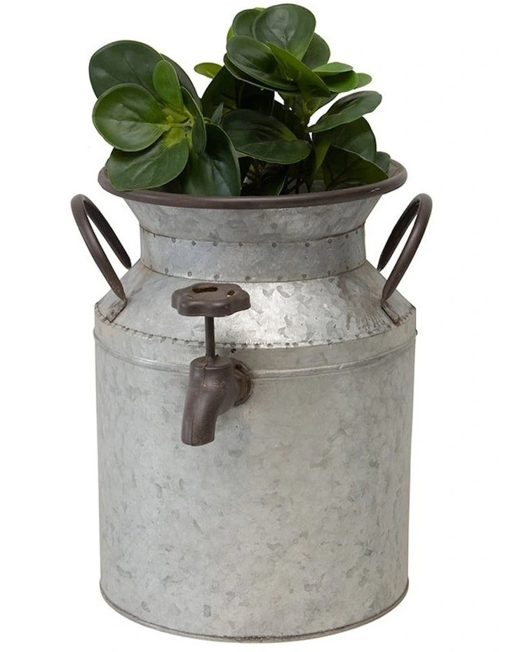 Willow & Silk Churn with Tap Planter Medium in Rust | MYER