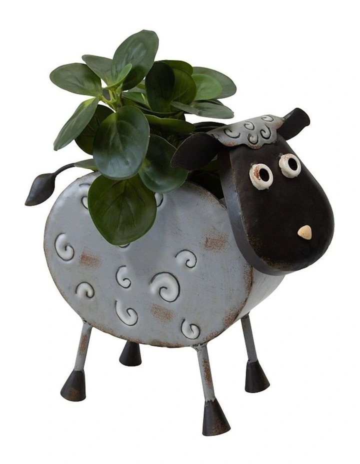 Willow & Silk Sheep Planter for Garden in Grey | MYER
