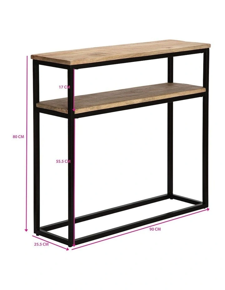 Willow & Silk Mango Wood Console Table in Black | MYER
