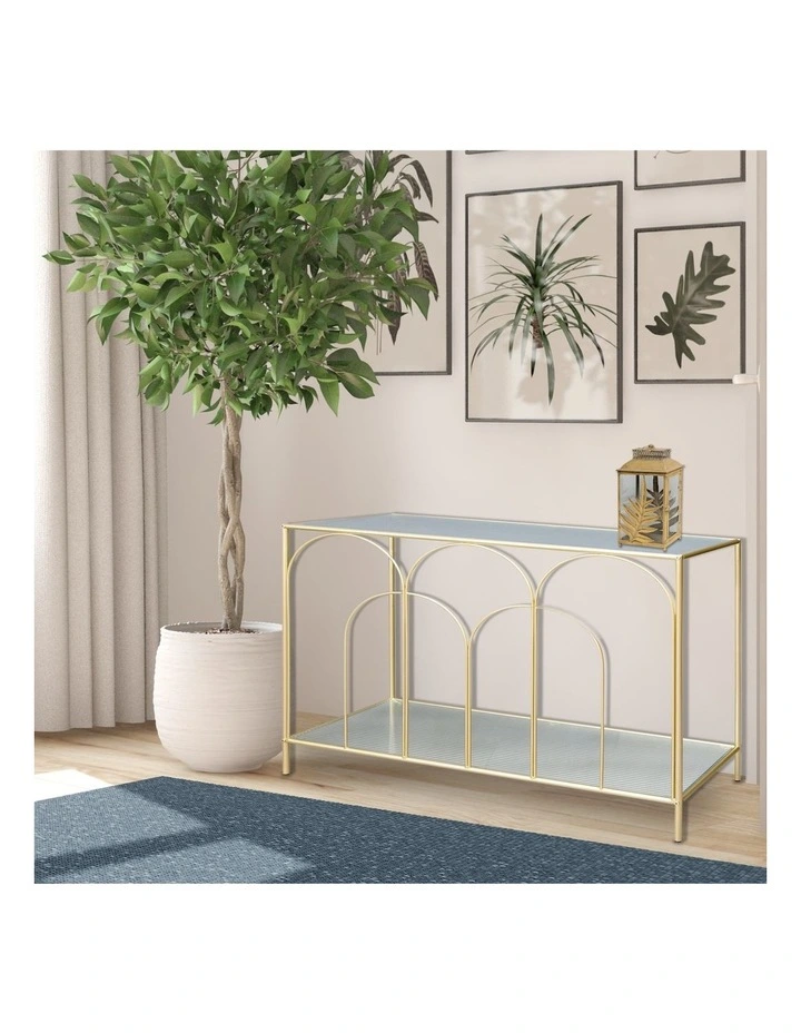 Willow & Silk Arch Mirrored Console Table in Gold | MYER