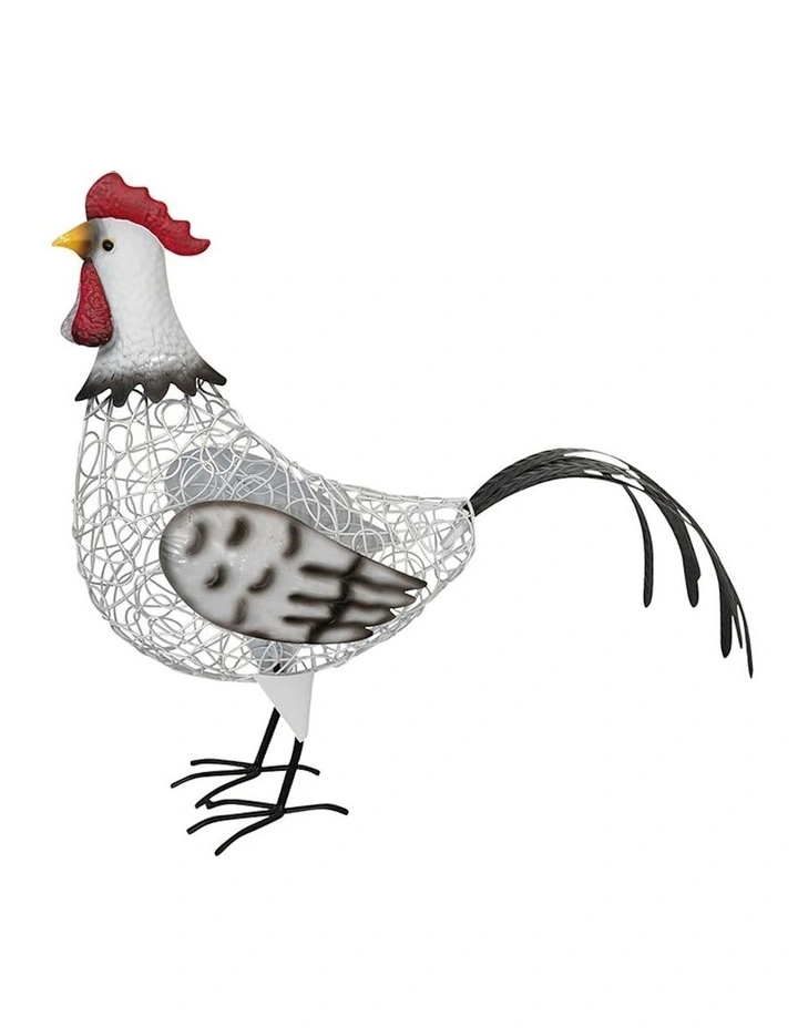Willow & Silk Wire Metal Chook Garden Sculpture in White/Black | MYER