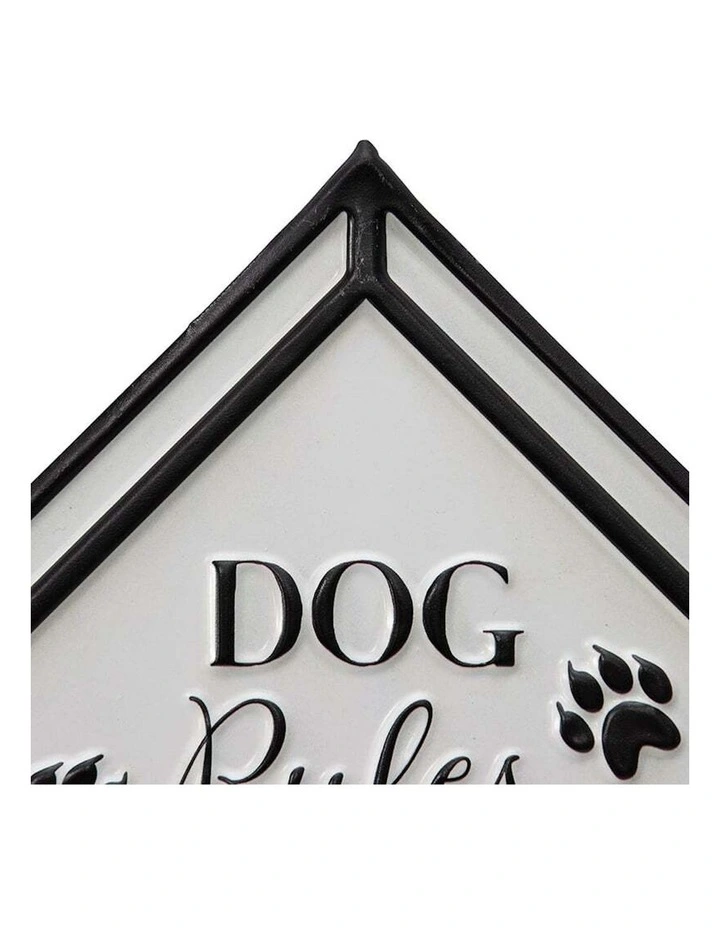 Willow & Silk Dog Rules Wall sign 33x66cm | MYER