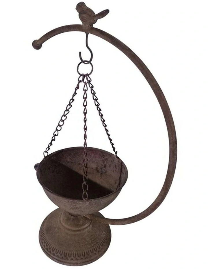 Willow & Silk Hanging Decorative Bird Feeder Bowl in Rust | MYER
