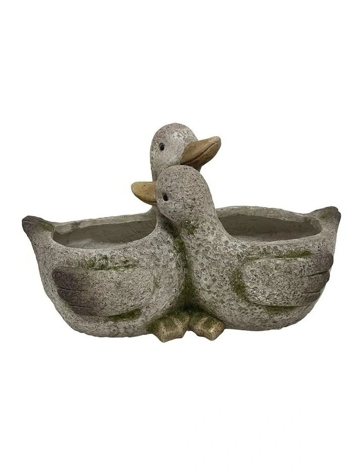 Willow & Silk Animal Pot Cuddling Ducks Planter in Assorted | MYER