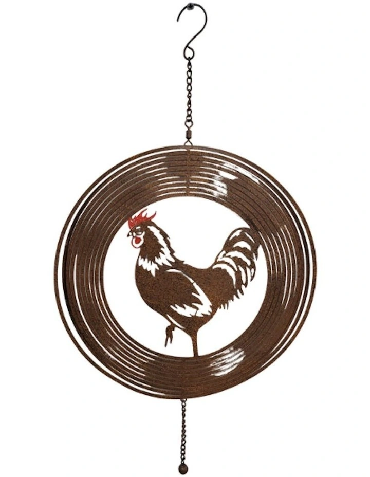 Willow & Silk Hanging Rust Rooster Spinner With Chain in Brown | MYER