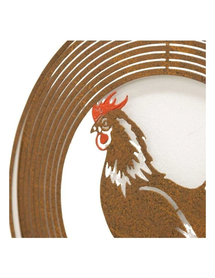 Willow & Silk Hanging Rust Rooster Spinner With Chain in Brown | MYER