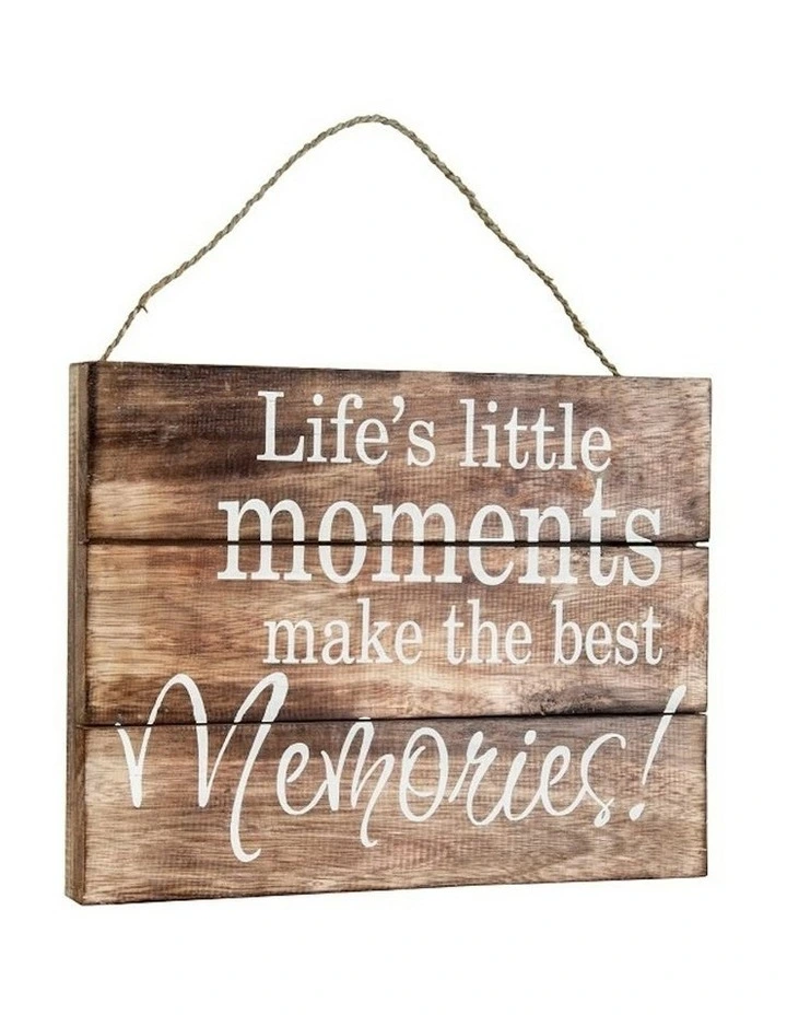 Willow & Silk Handmade Wooden Life Little Moments Sign Wall Art 40cm in ...