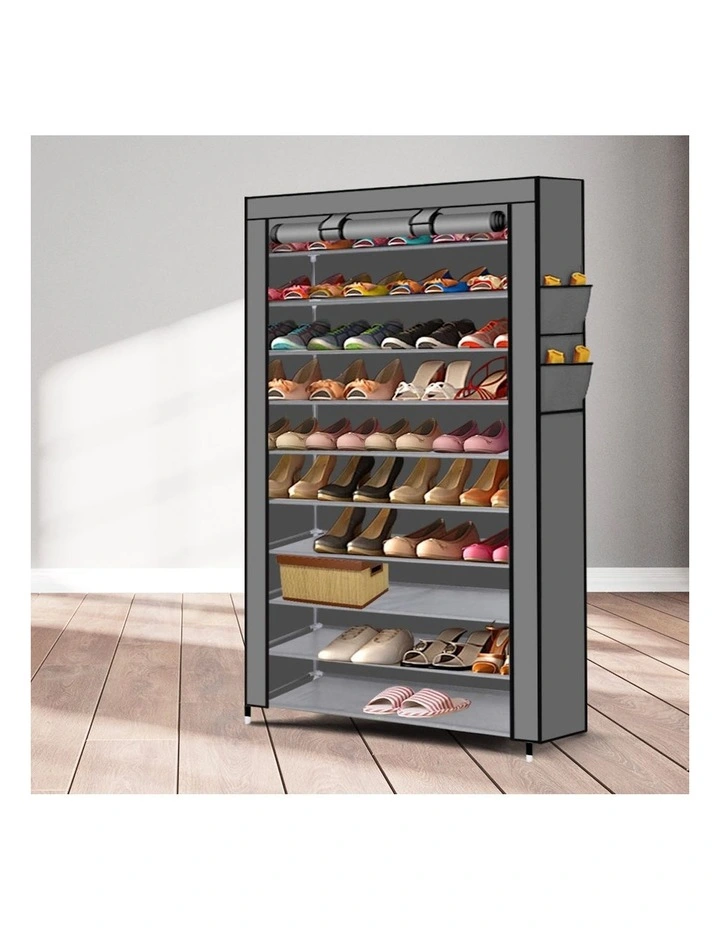 Levede 10 Tier Shoe Rack in Grey | MYER