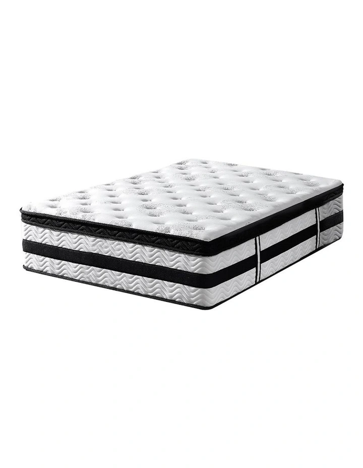 DreamZ Medium Firm Double Size Spring Mattress In White/Black | MYER