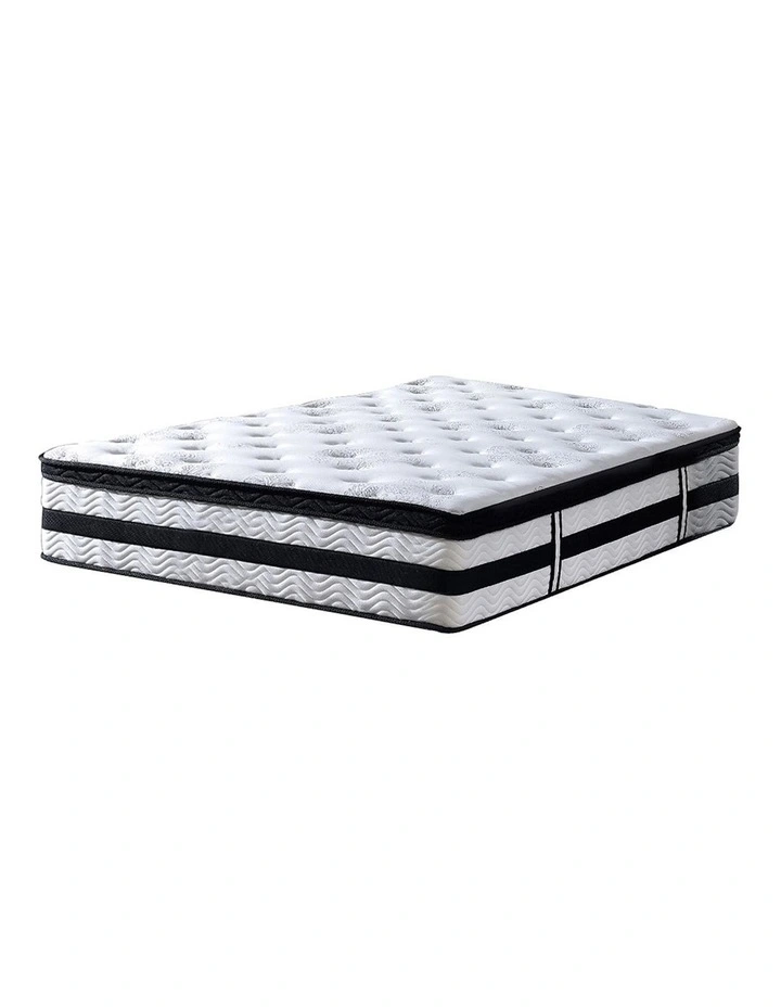 DreamZ Medium Firm Queen Size Spring Mattress In White/Black | MYER