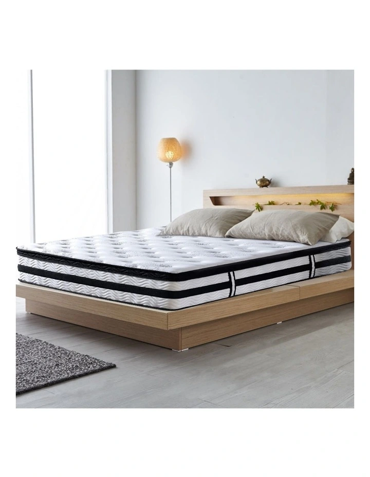 DreamZ Medium Firm Queen Size Spring Mattress In White/Black | MYER