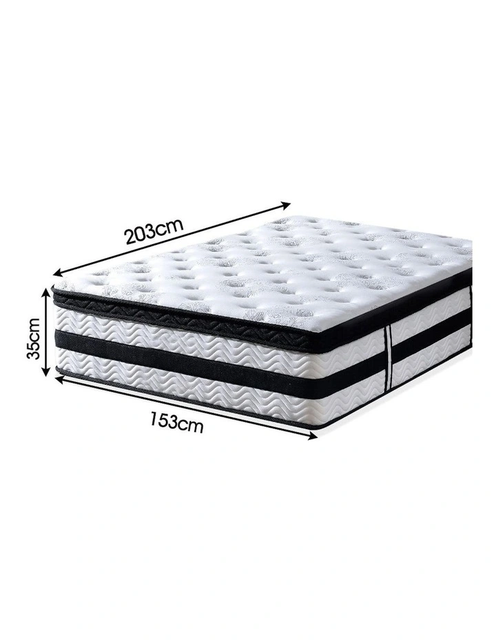 DreamZ Medium Firm Queen Size Spring Mattress In White/Black | MYER
