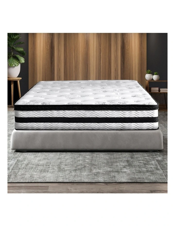 DreamZ Medium Firm Single Size Spring Mattress In White/Black | MYER