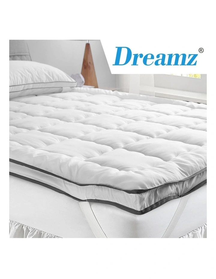 DreamZ Luxury Single Pillowtop Mattress Topper in White | MYER