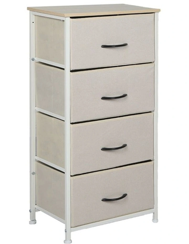 Levede 4 Drawer Storage Cabinet in Beige | MYER
