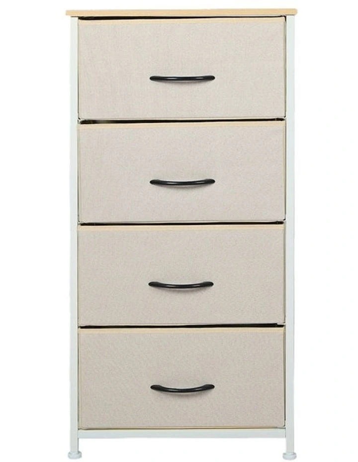 Levede 4 Drawer Storage Cabinet in Beige | MYER