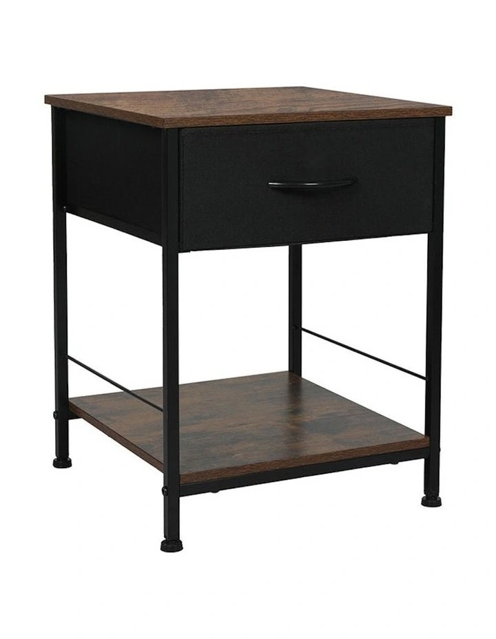 Levede Rustic Bedside Table in Brown | MYER