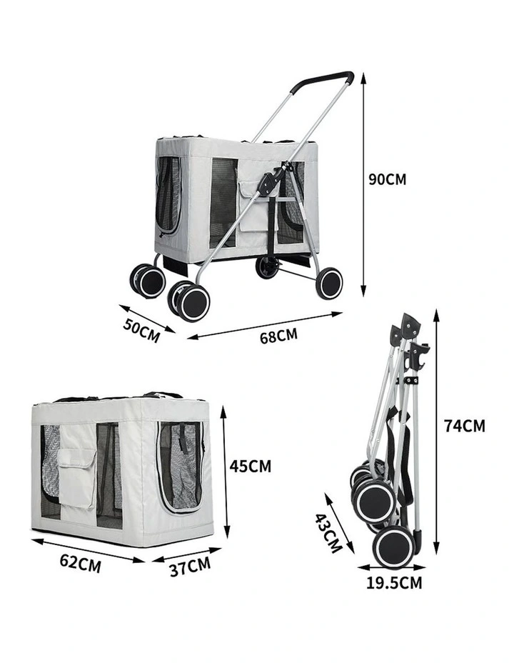 PaWz Foldable Pet Stroller in Grey | MYER