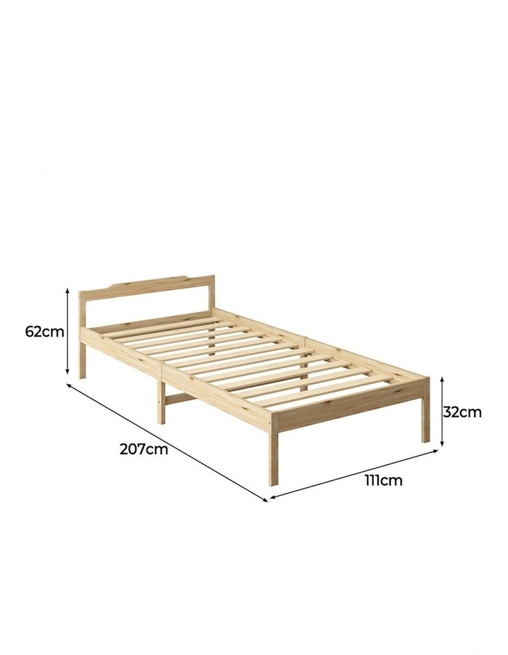 Levede King Single Mattress Base Solid Timber Pine Wooden Bed Frame in ...