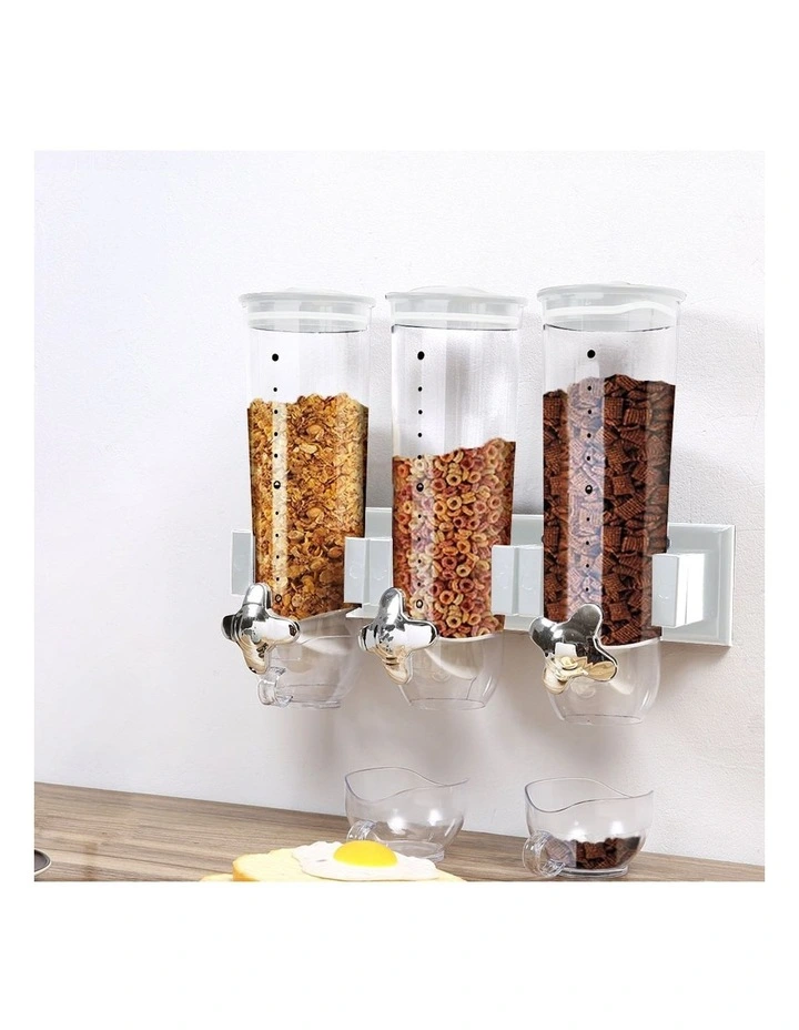 Sello Products Toque Triple Cereal Dispenser Wall Mounted Dry Food ...