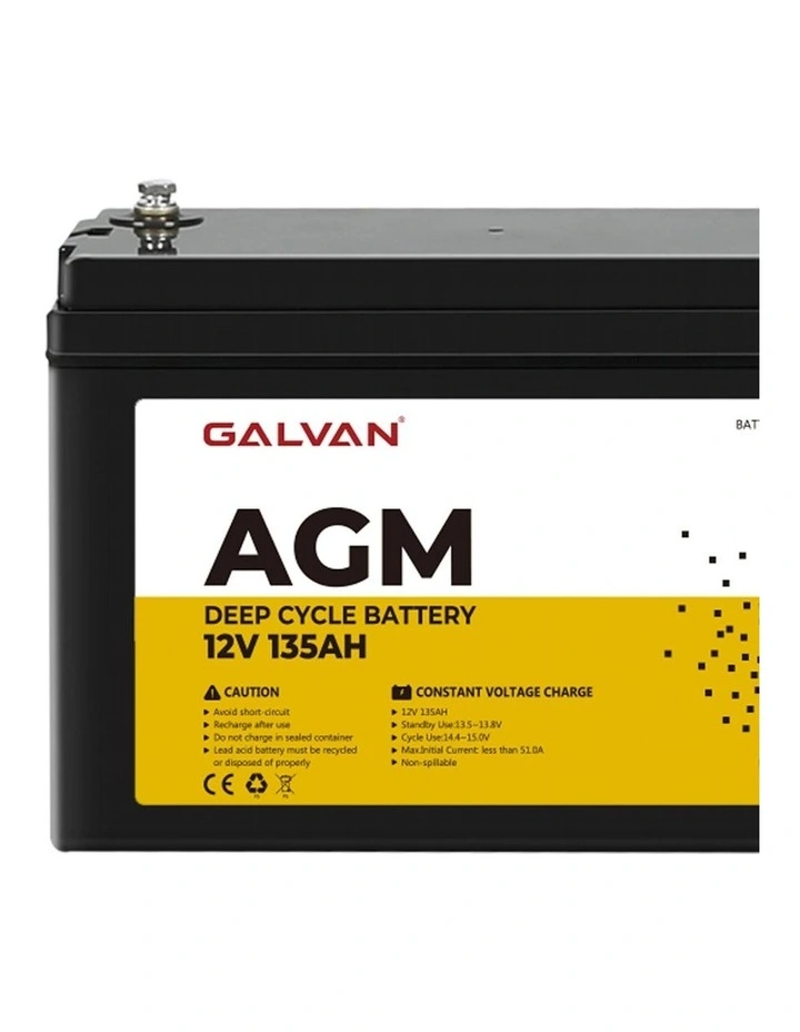 Galvan 12V 135Ah AGM Deep Cycle Lead Acid Battery | MYER