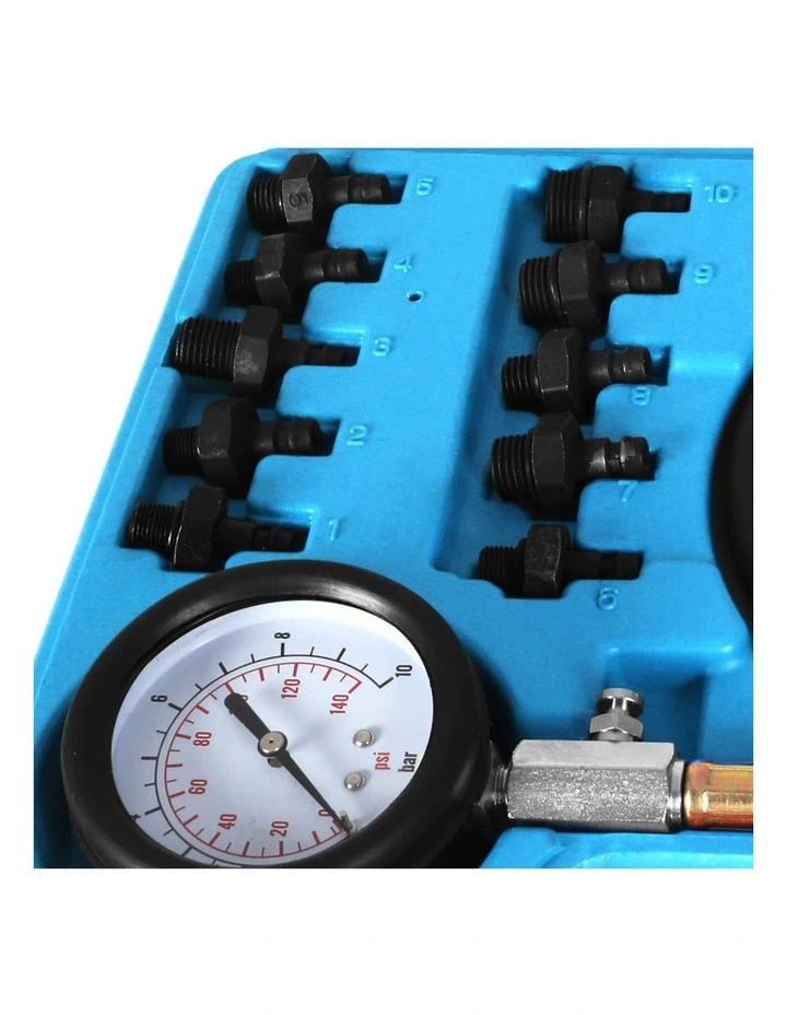 Traderight Engine Oil Pressure Test Tool Kit Gauge Diagnostic 12 Pieces ...
