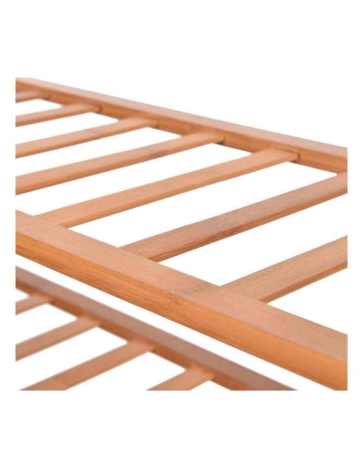 Levede 5 Tier Bamboo Shoe Rack 2x in Natural Wood | MYER