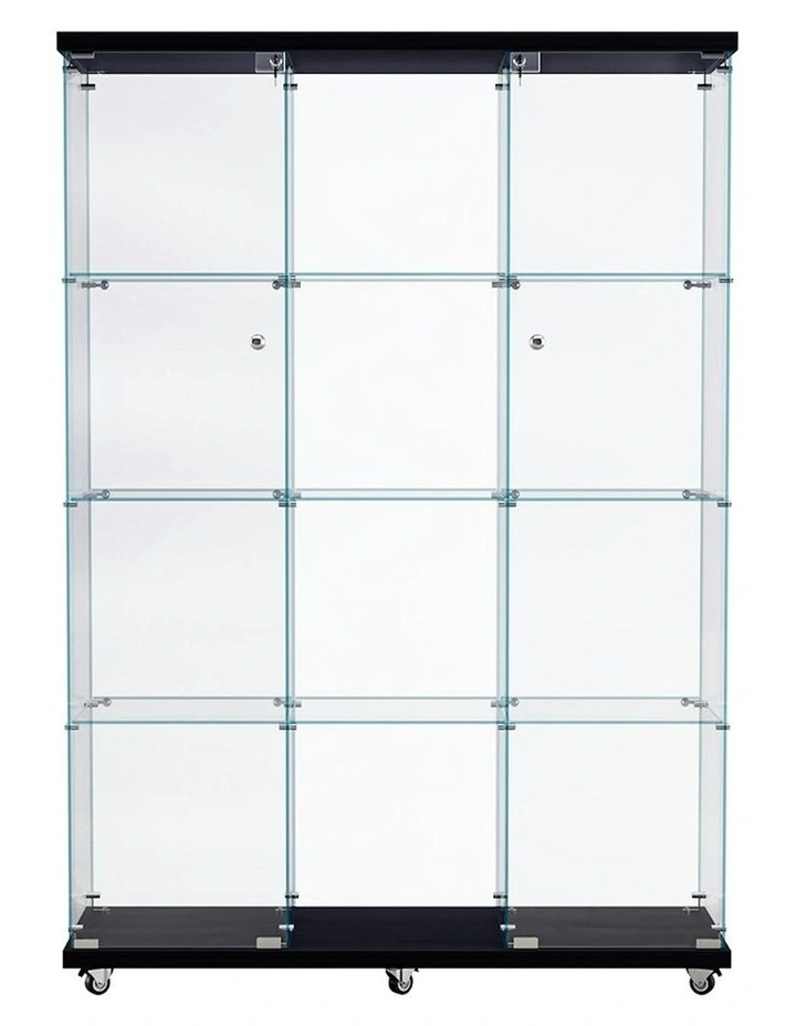 Stacked Wheeled Showcase Storage Glass Display Cabinet 169cm in White ...