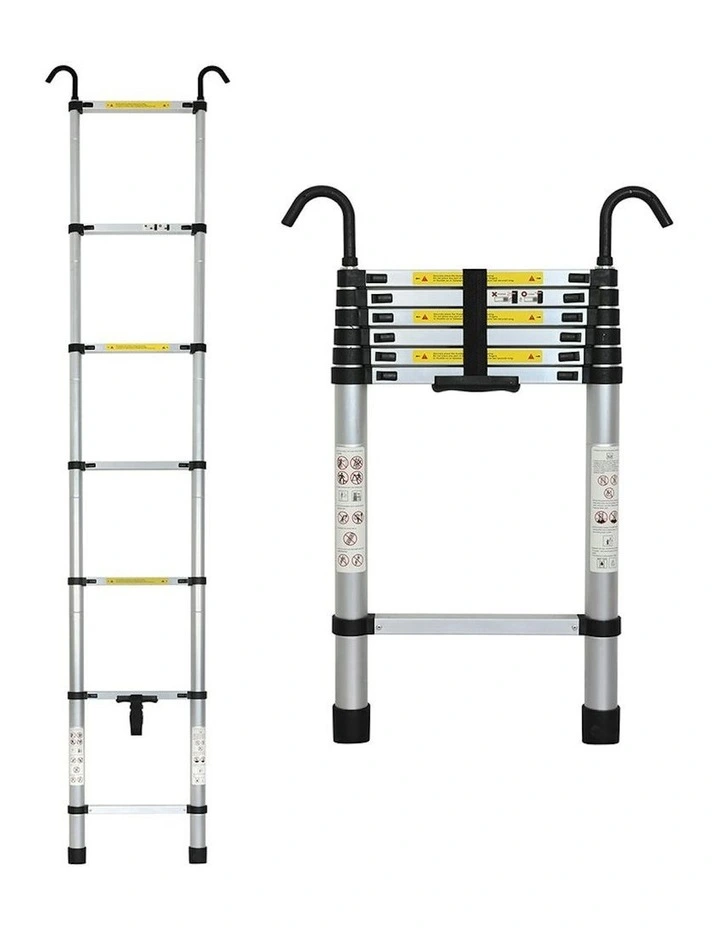 Traderight Telescopic Aluminium Multipurpose Ladder 7 Step in Silver | MYER