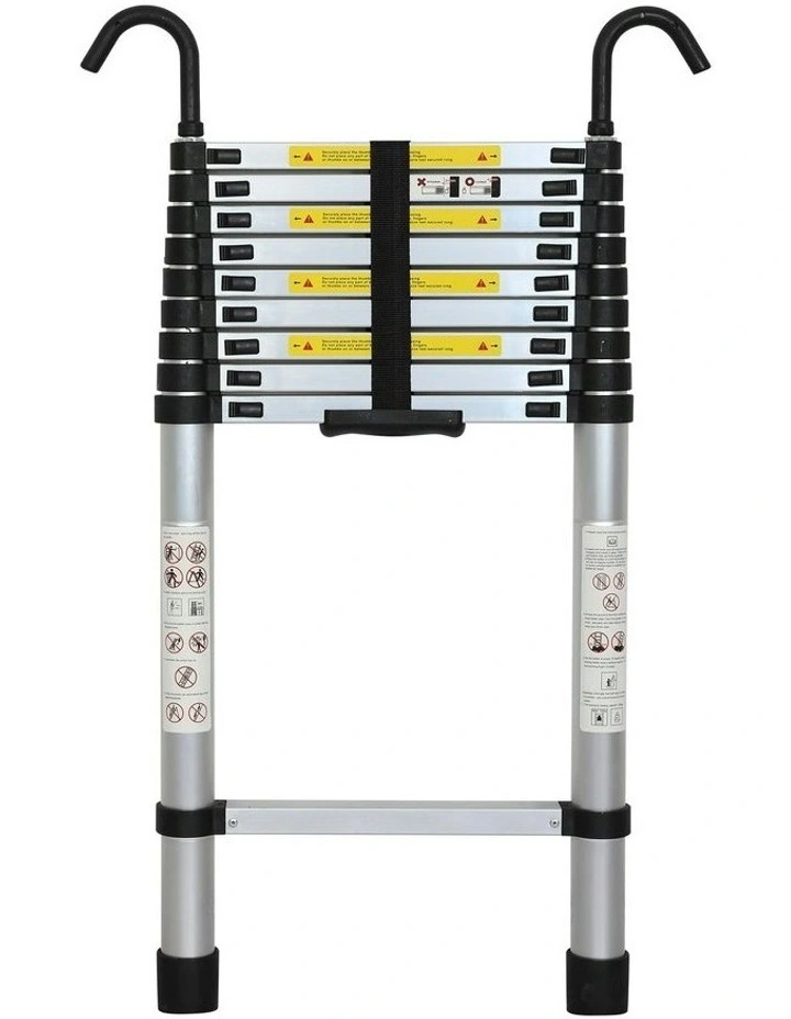 Traderight Telescopic Aluminium Multipurpose Ladder 10 Step in Silver ...