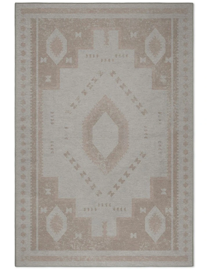 Double Rugs Obscured Washable Chenille Area Rug In Beige | MYER