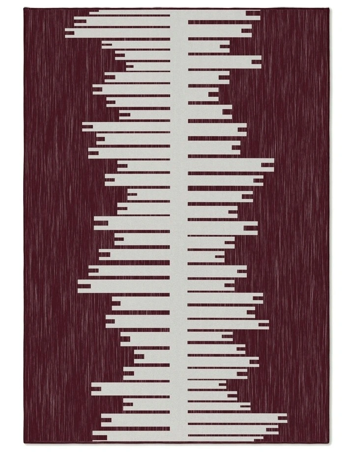 Double Rugs Washable Chenille Area Rug in Burgundy | MYER