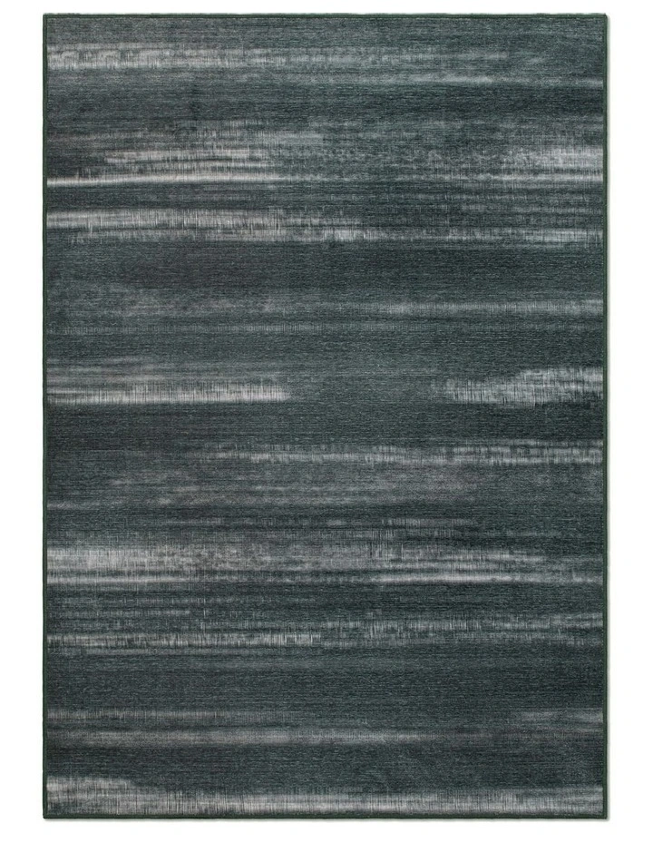 Double Rugs Shake Washable Chenille Area Rug in Black | MYER