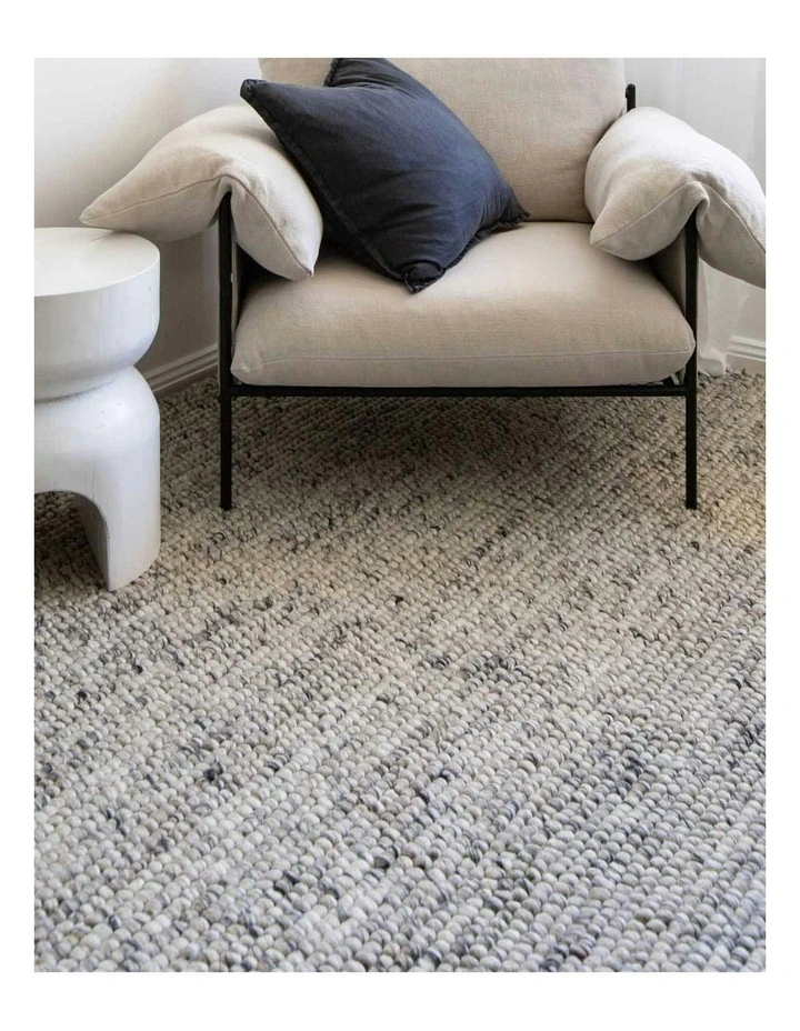 Miss Amara Azizah Marble Looped Wool Rug in Grey | MYER
