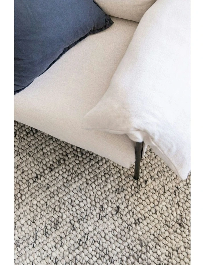 Miss Amara Azizah Marble Looped Wool Rug in Grey | MYER