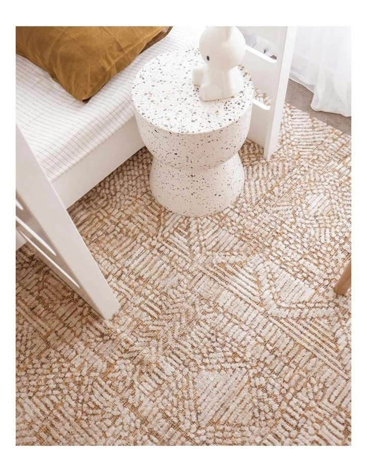 Miss Amara Jordan Geometric Modern Rug In Mustard And Beige | MYER