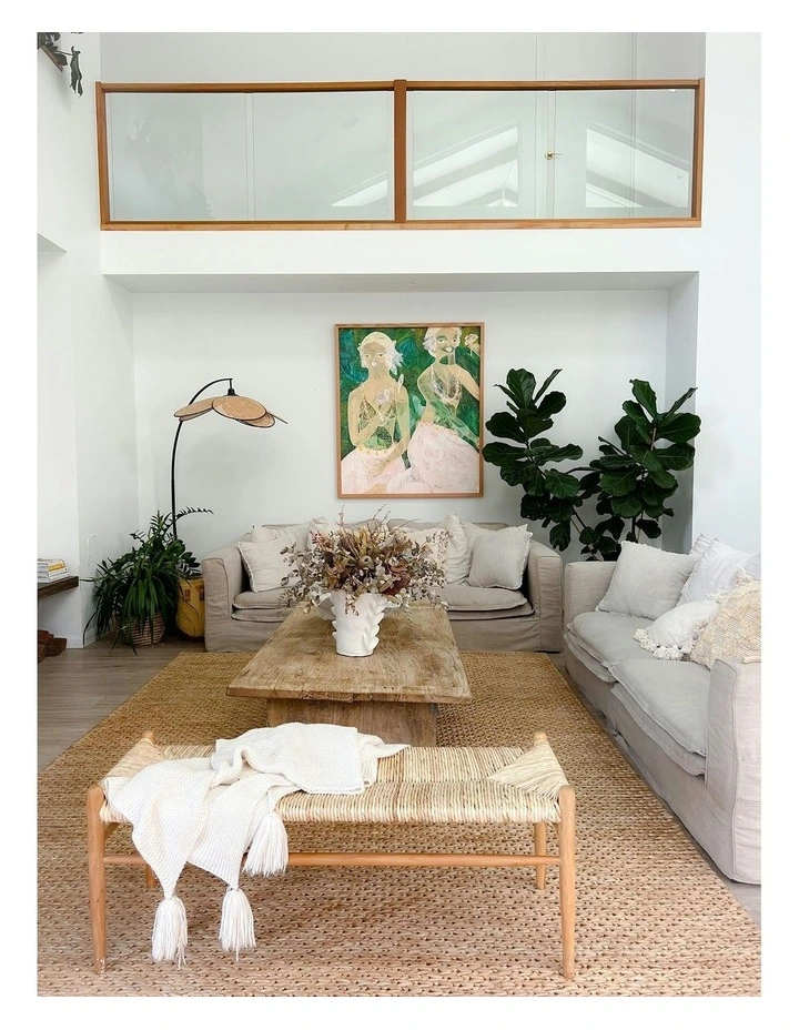 Miss Amara Nora Braided Jute Rug in Tan | MYER