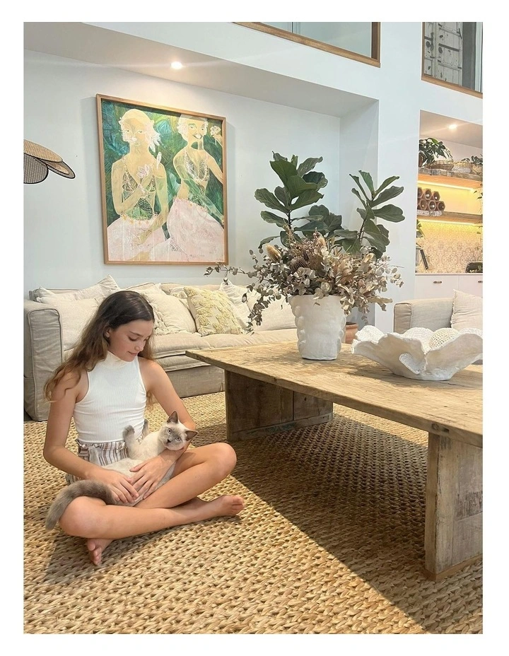 Miss Amara Nora Braided Jute Rug in Tan | MYER