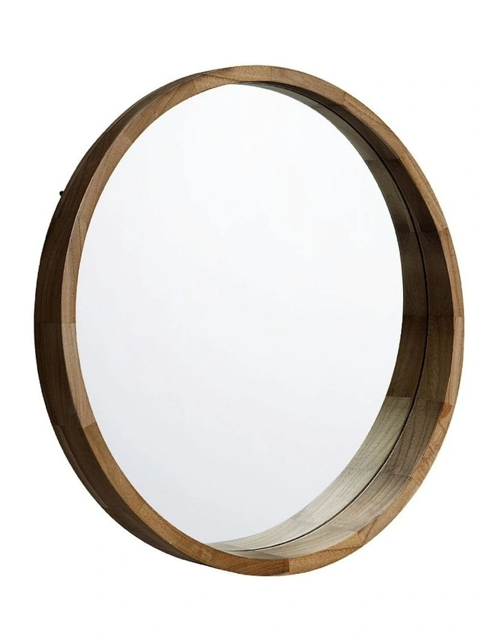 Furb Wooden Wall Mirrors Round Mirror 60 cm in Natural | MYER