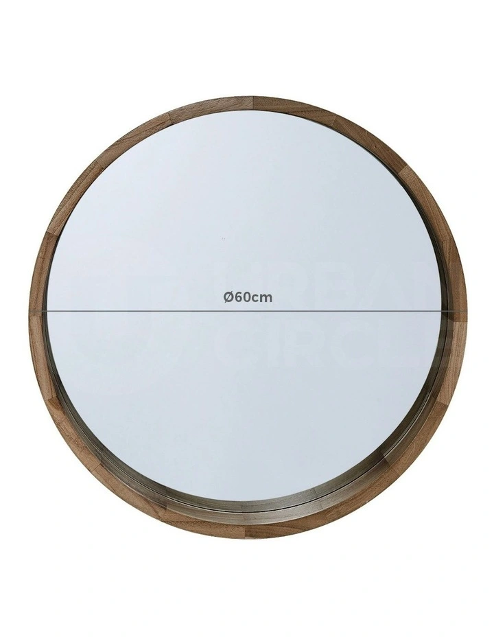 Furb Wooden Wall Mirrors Round Mirror 60 cm in Natural | MYER