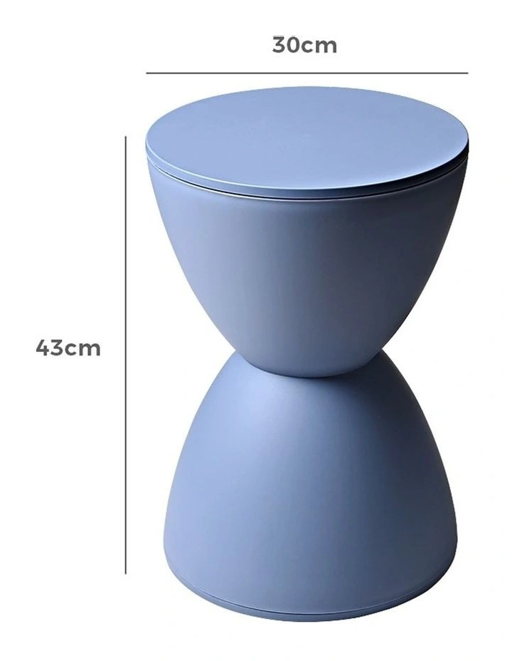 Furb Round Modern Hourglass Stool in Blue | MYER