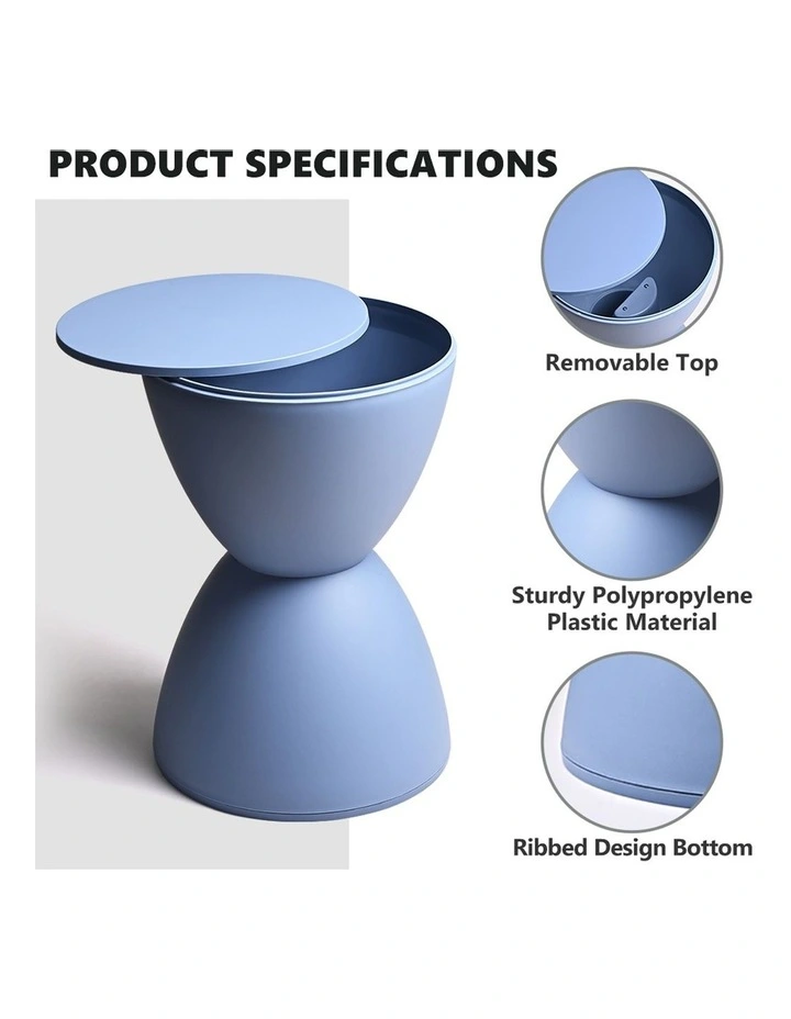 Furb Round Modern Hourglass Stool in Blue | MYER