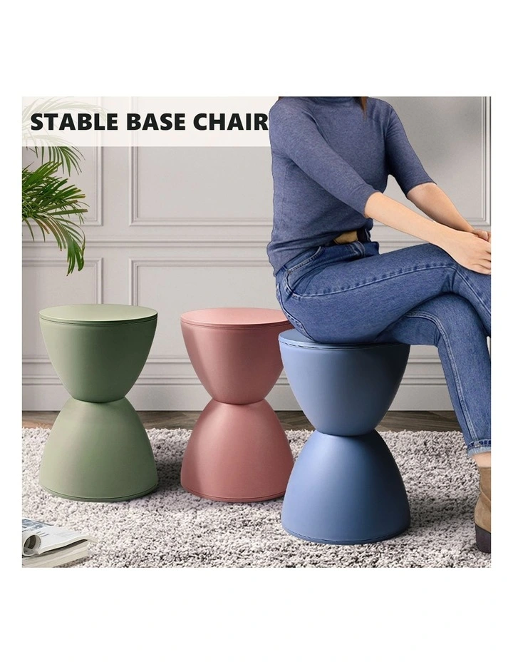 Furb Round Modern Hourglass Stool in Blue | MYER