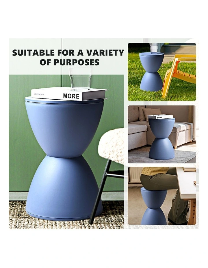Furb Round Modern Hourglass Stool in Blue | MYER