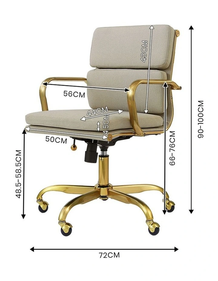Furb Office Desk Chair Height Adjustable in Grey/Gold | MYER