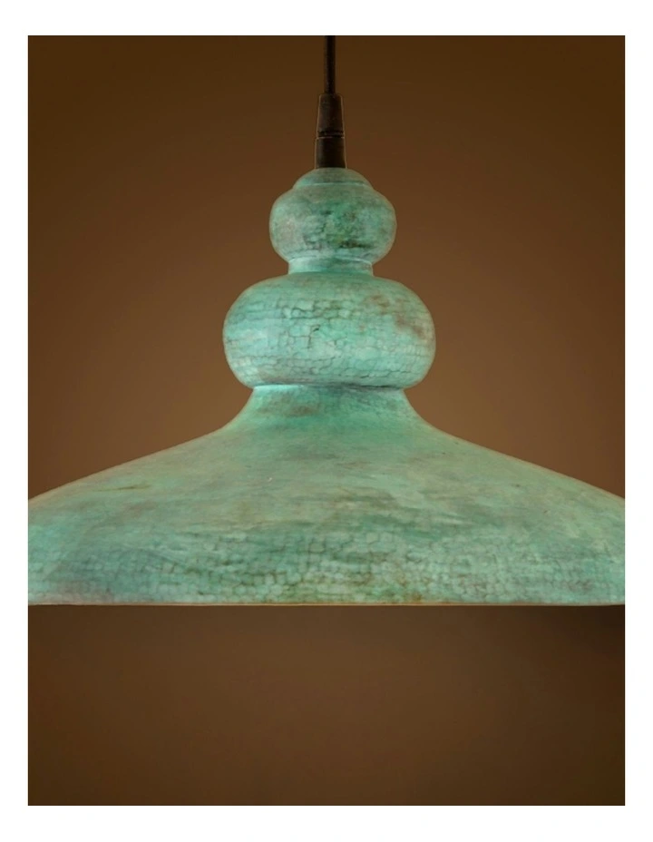 Yellow Drama Hand-Beaten Brass Tomb Pendant Light | MYER