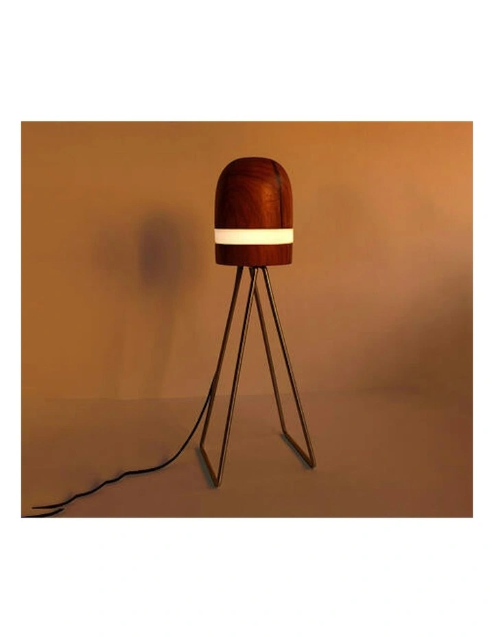 Yellow Drama Reclaimed Teak Wood Turned Stand Light In Natural | MYER