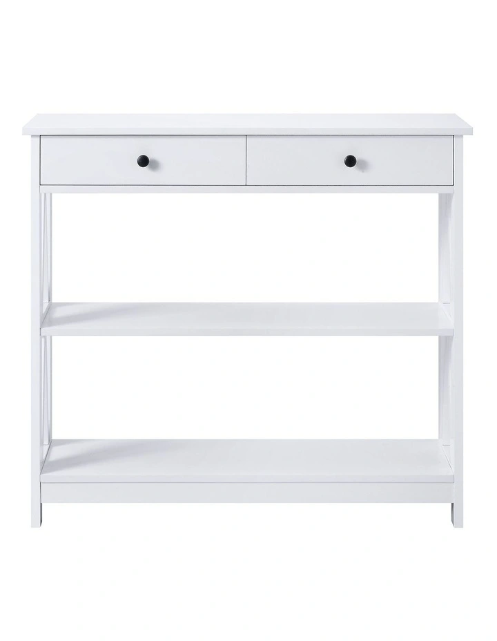 Sarantino Ezra Console Table in White | MYER